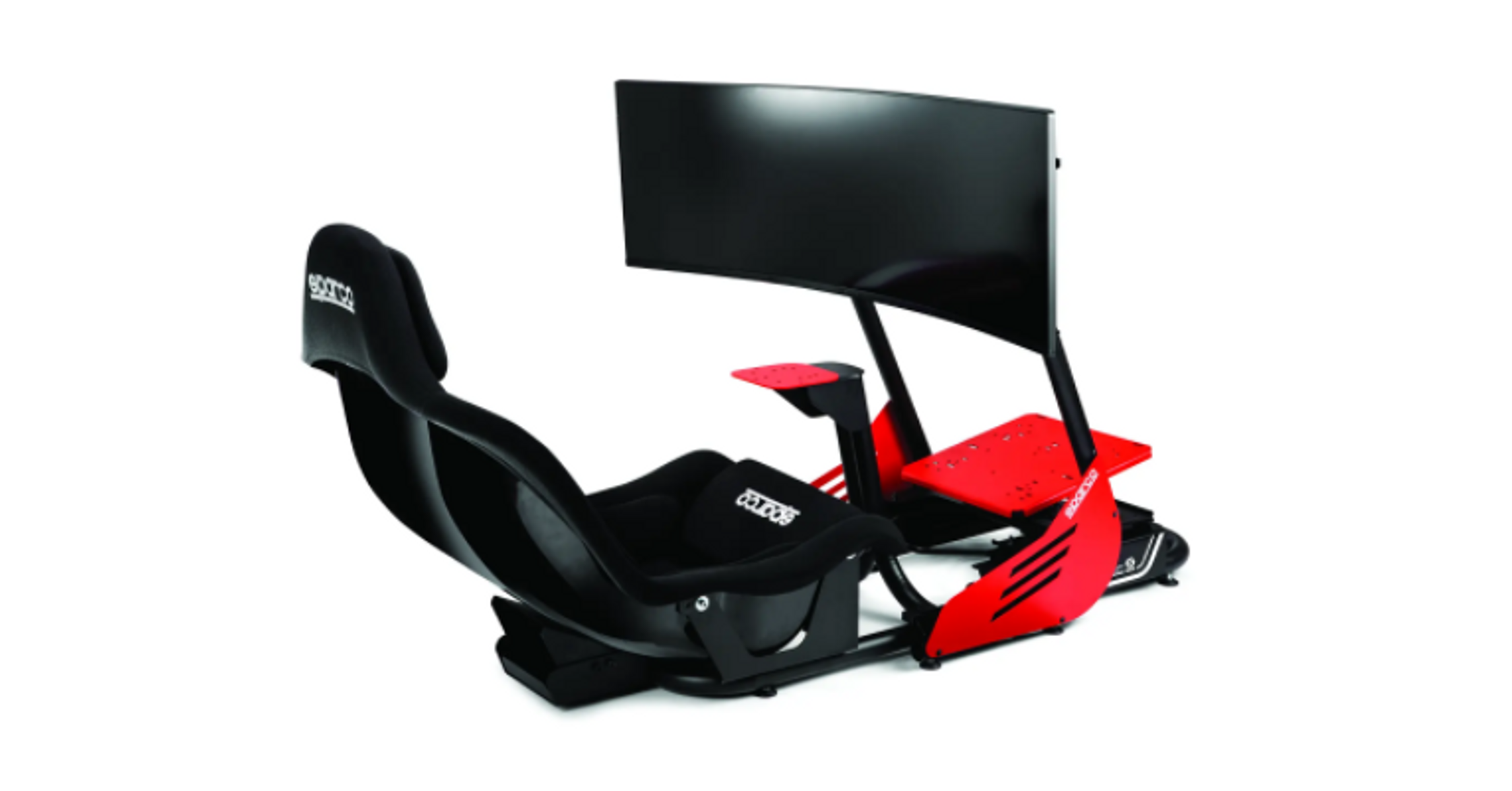 sparco evolve gp gaming rig monitor keyboard cockpit